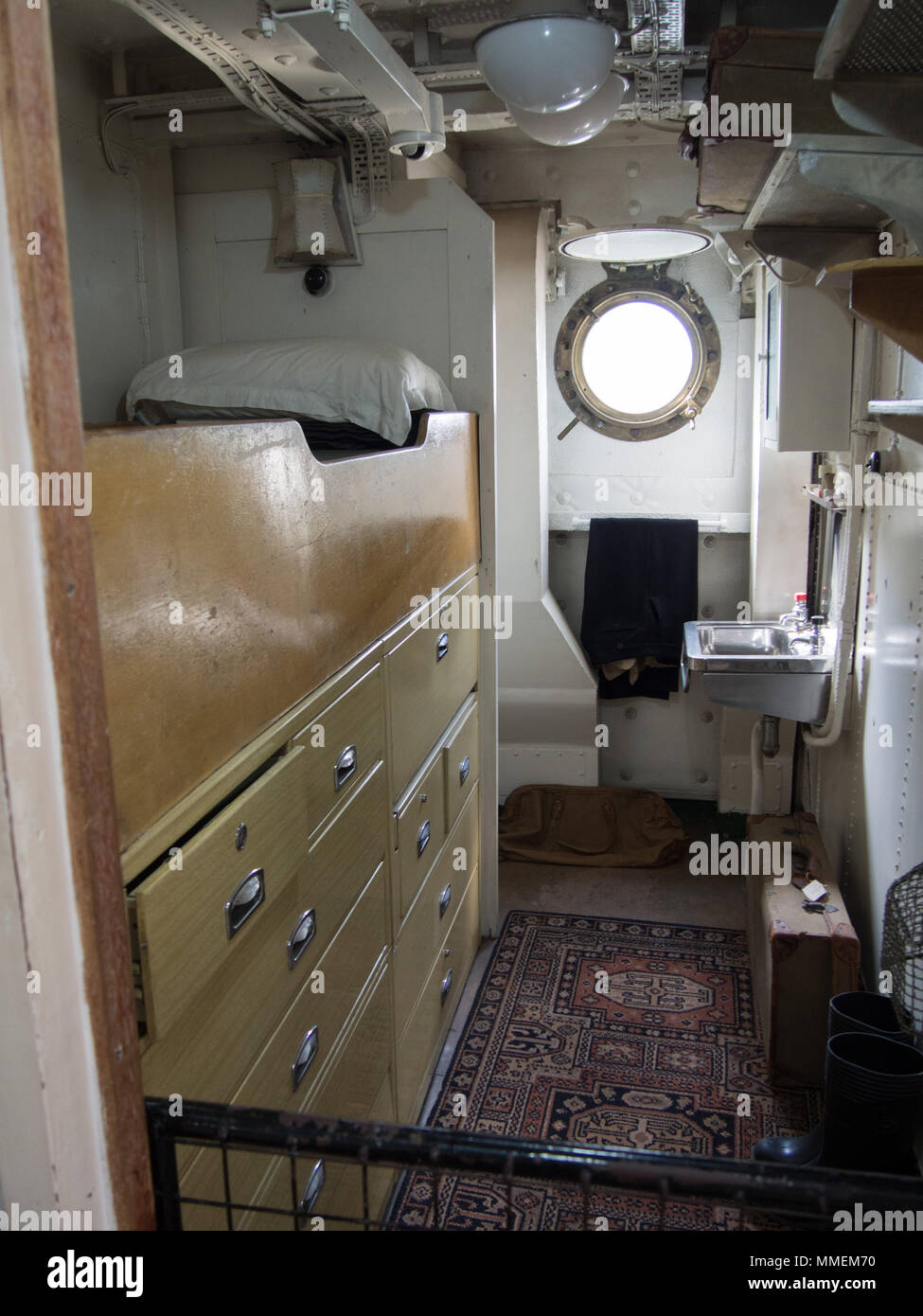 HMS Belfast, a town class light cruiser, moored in the River Thames ...