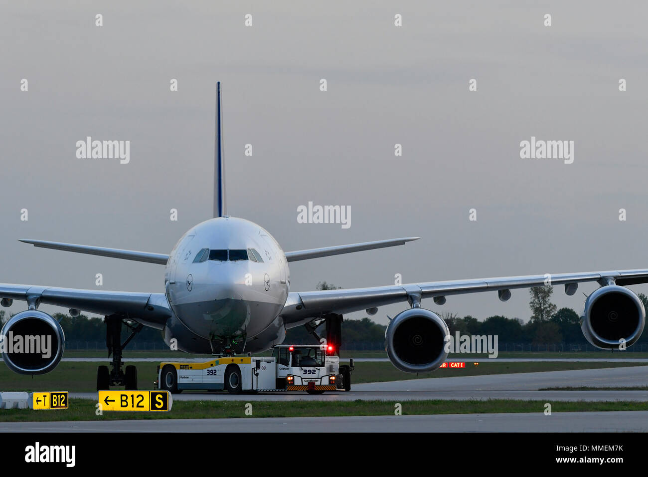 Lufthansa, Airbus, A340-600, A340, Push Back Truck, Taxiway, Runway ...