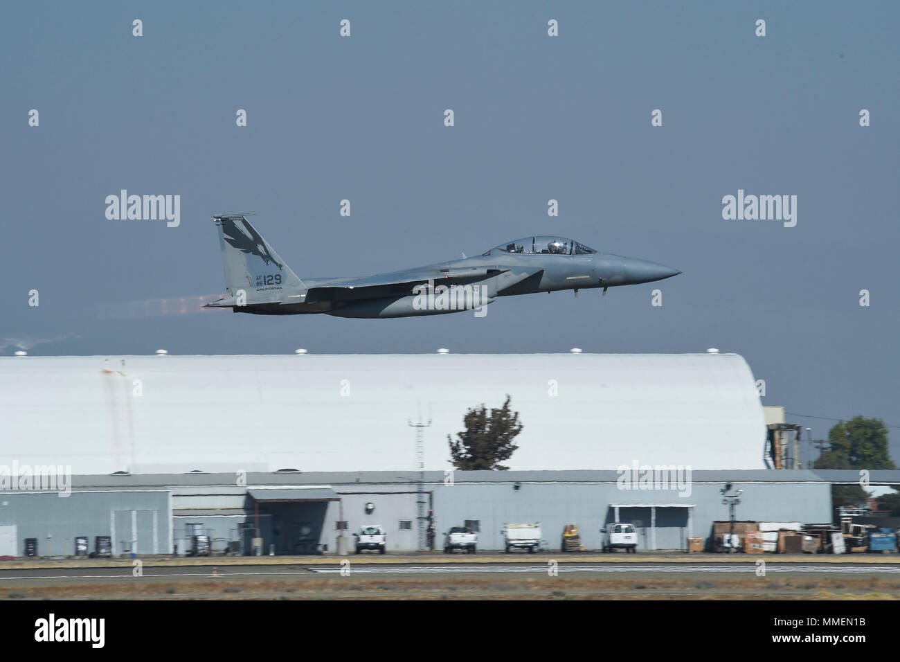 A U.S. Air Force F-15D Eagle fighter jet from the California Air ...