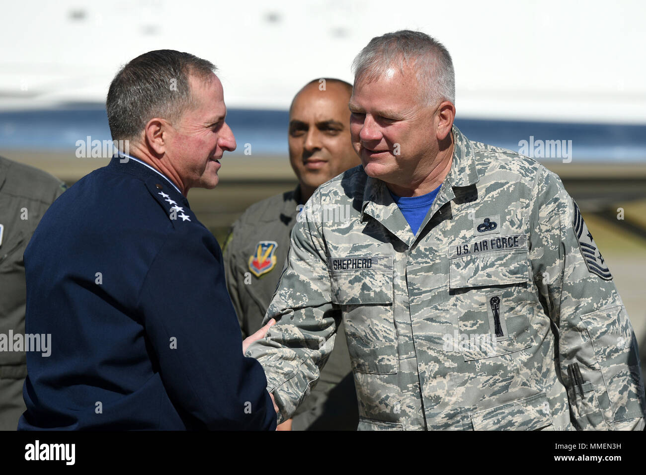 U.S. Air Force Chief of Staff Gen. David L. Goldfein greets Chief ...
