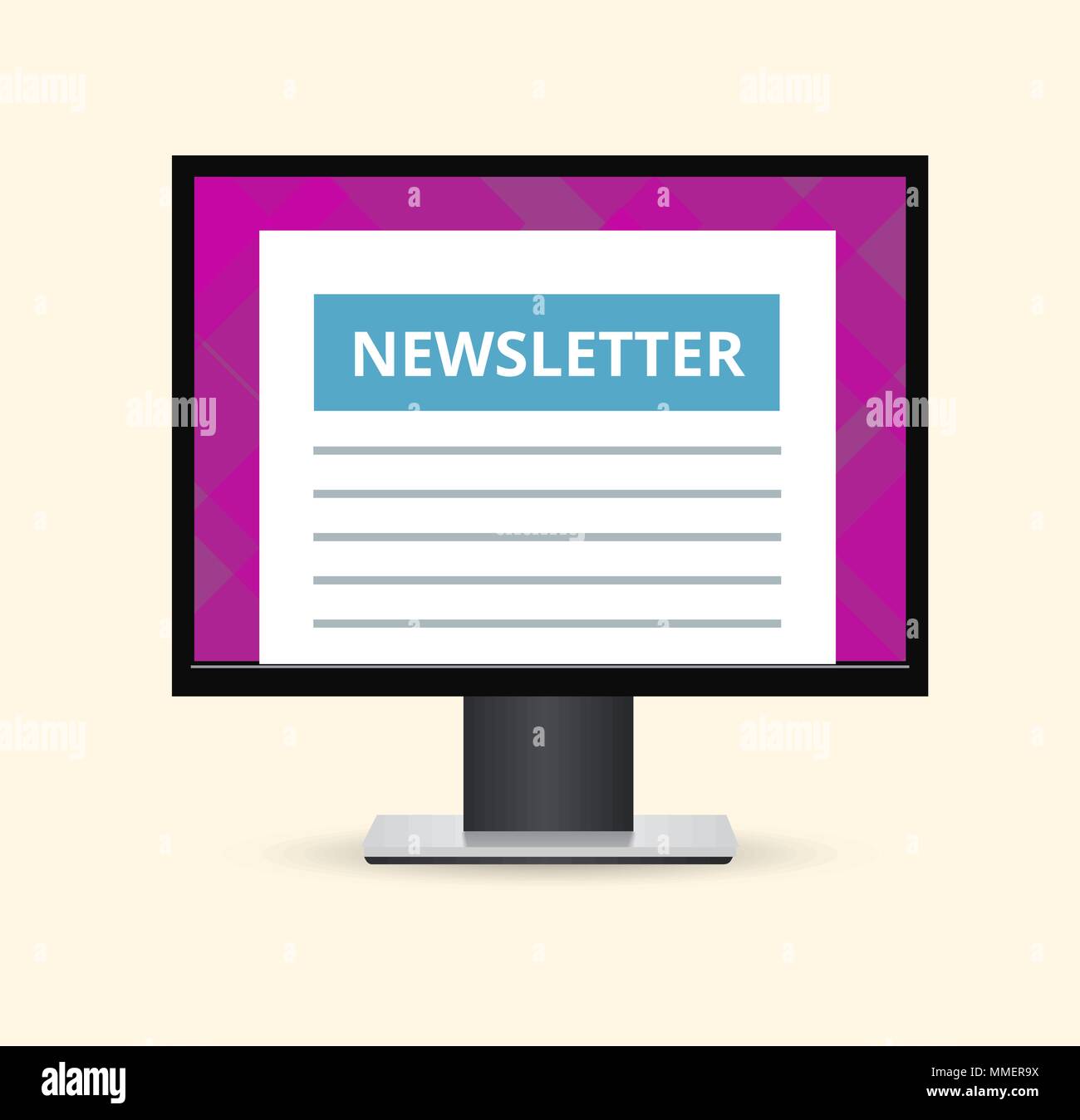 Computer monitor with a letter Stock Vector Image & Art - Alamy