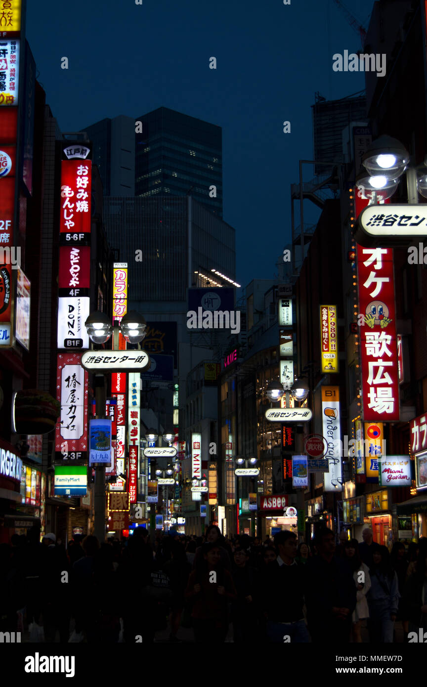 Neon signs in Shinjuku at night, Tokyo, Japan Stock Photo - Alamy