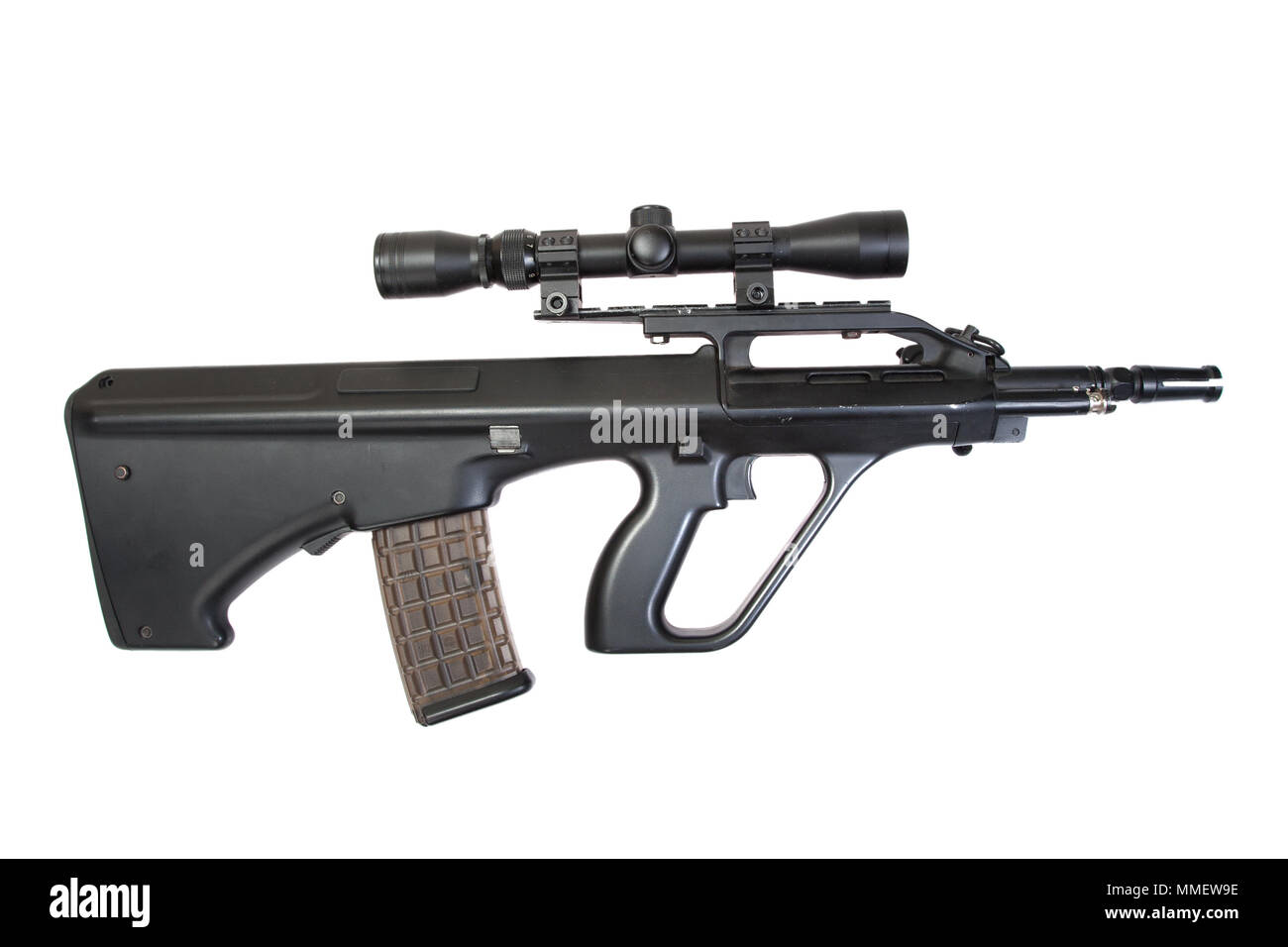 steyr aug assault rifle isolated on a white background Stock Photo - Alamy