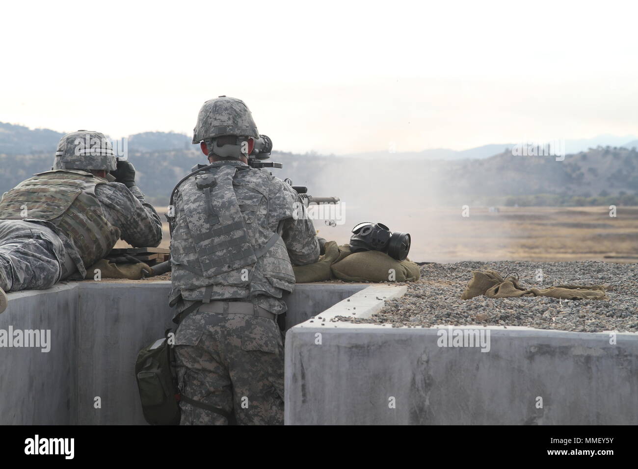 U.S. Army Reserve Pfc. William Brown qualifies on an M2 machine gun ...