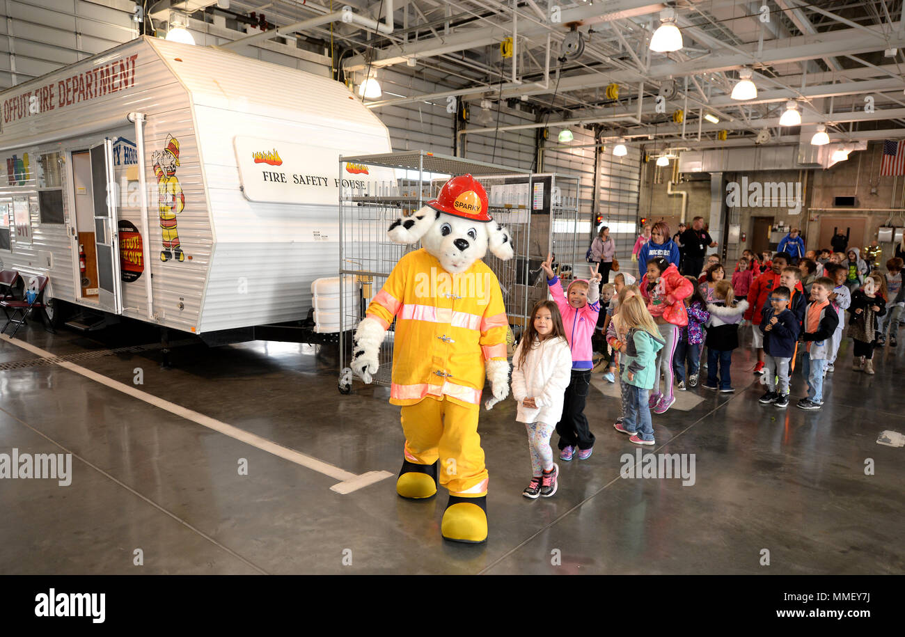 Students tour the Offutt Air Force Base Main Fire Station October 12 at ...