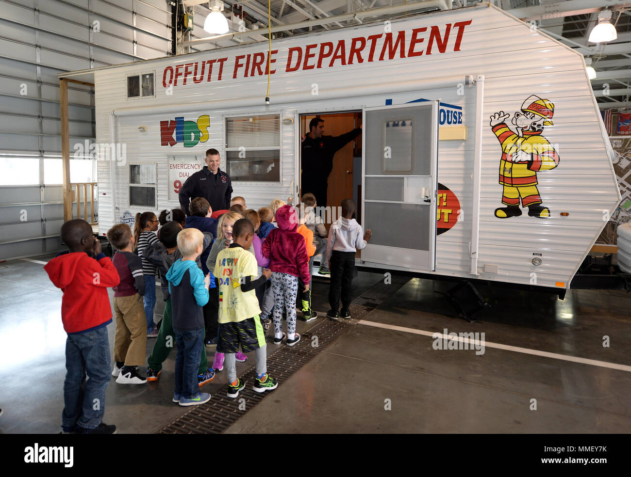 Students tour the Offutt Air Force Base Main Fire Station October 12 at ...