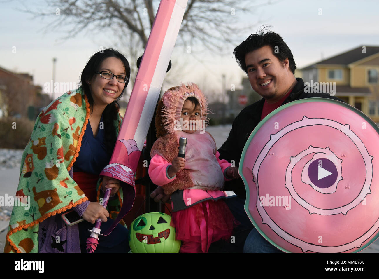 Tanya, left, Lily, 2, and Loren Russell gather for a photo during ...