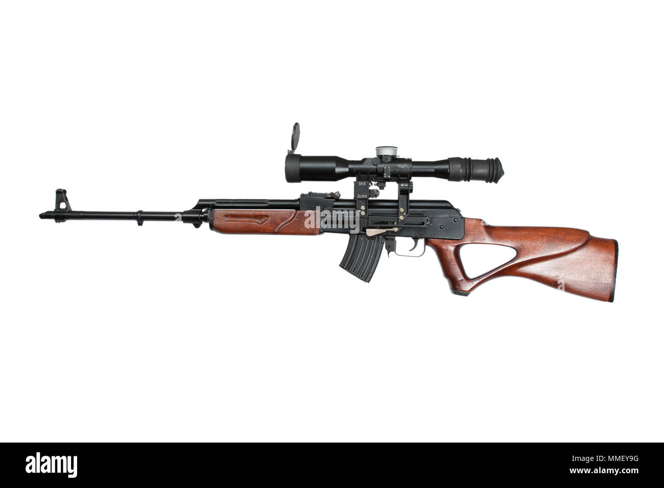 kalashnikov based sniper rifle with optic sight Stock Photo - Alamy