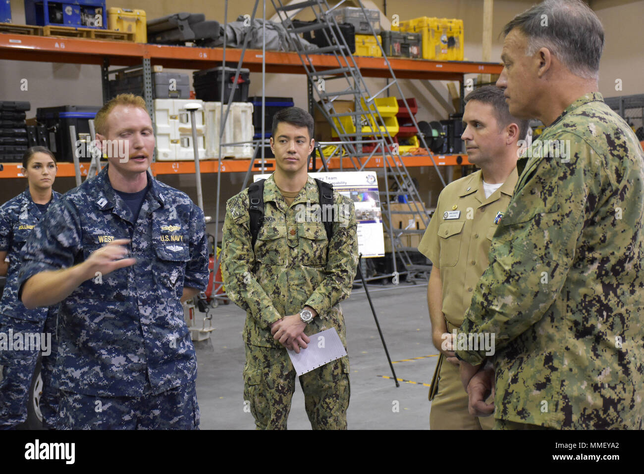 STENNIS SPACE CENTER, Miss. Lt. Austin West of Fleet Survey Team briefs ...