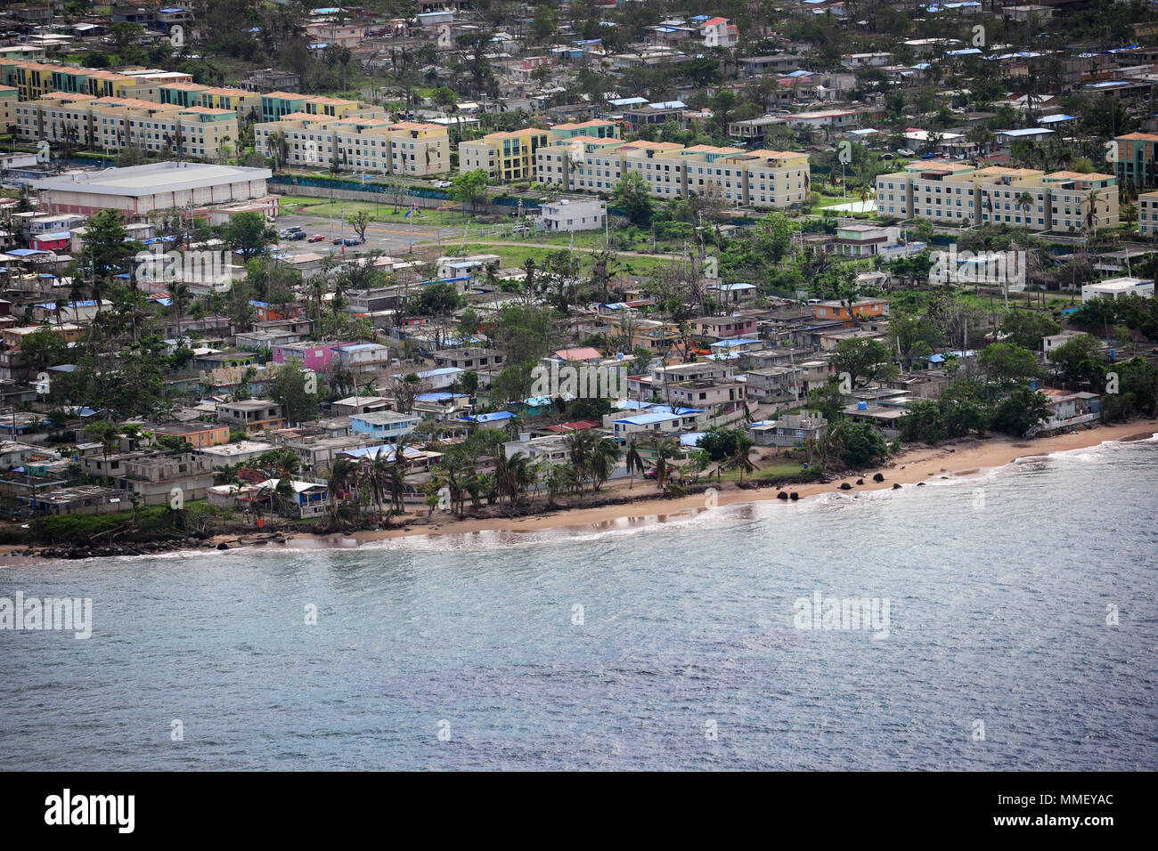 SAN JUAN, Puerto Rico – Blue Roofs installed by FEMA and U.S. Army ...