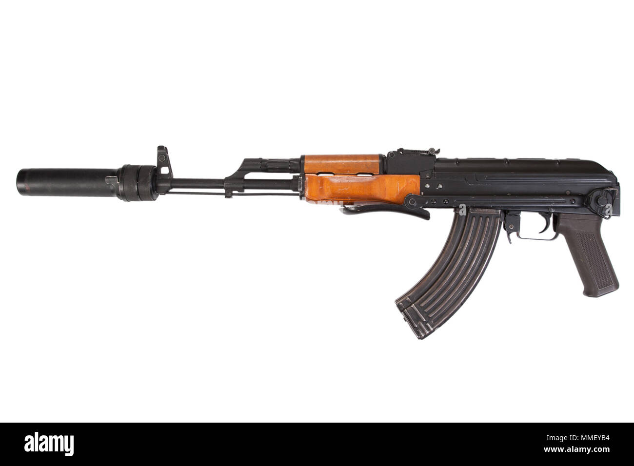 Kalashnikov specnaz with silencer isolated on white Stock Photo - Alamy