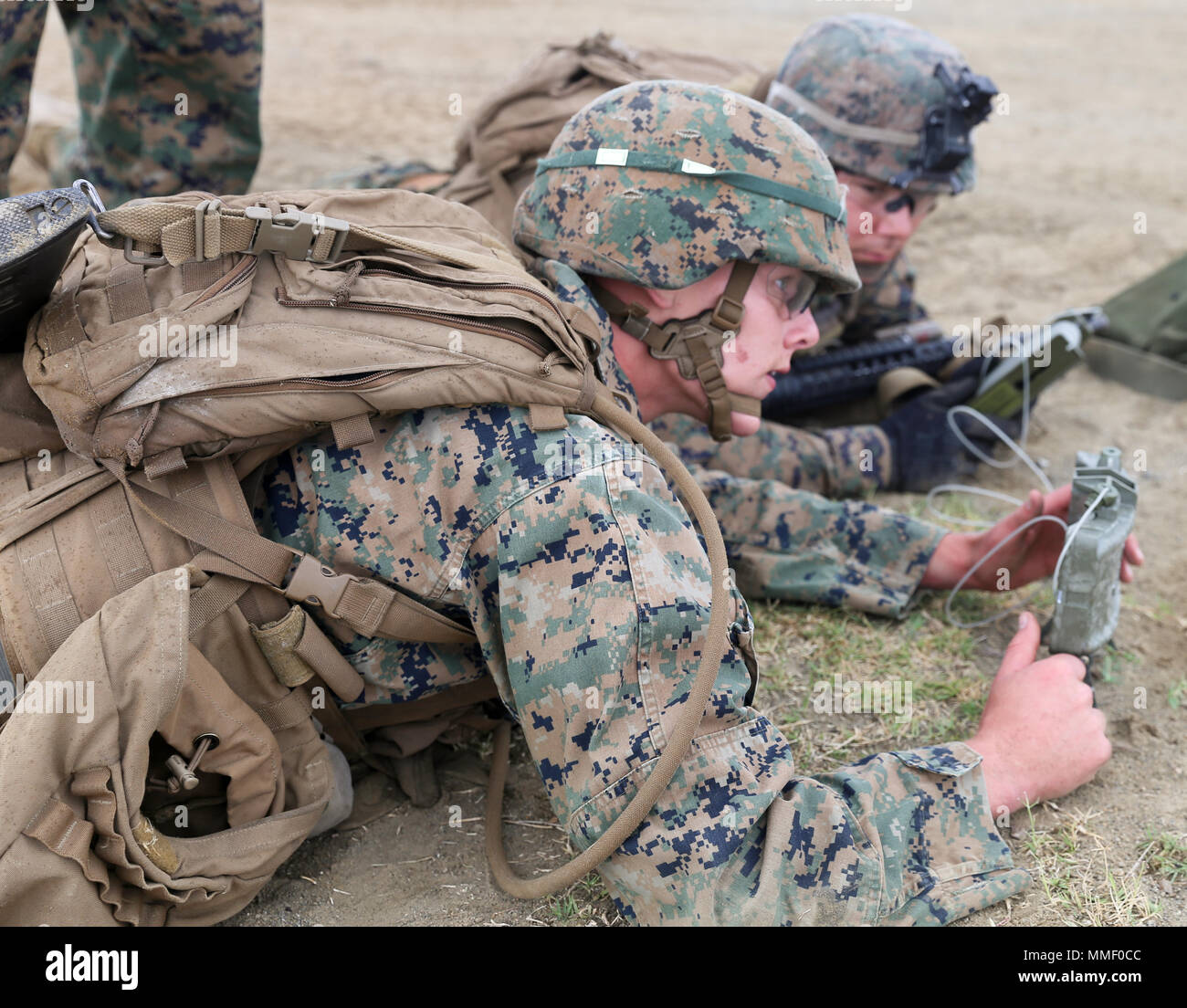 U.S. Marines, with 1st Combat Engineer Battalion, 1st Marine Division ...