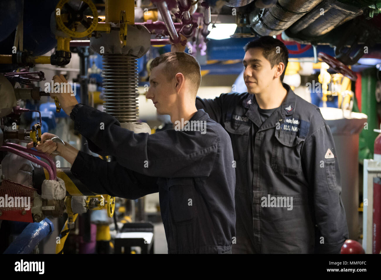 171031-N-UD666-0009 PACIFIC OCEAN (Oct. 31, 2017) Engineman Fireman ...