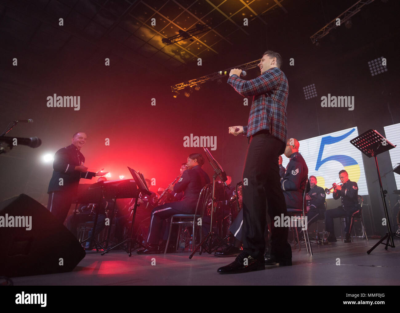 Opera singer Yuri Minenko sings for a crowd at a United States Air ...