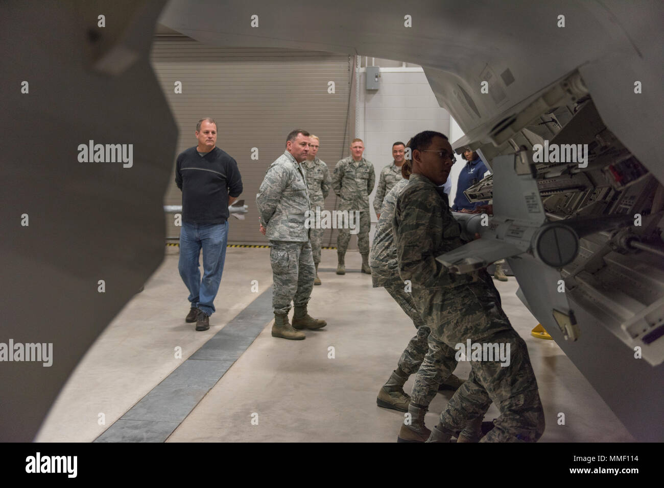 Airman Timogin Curry, Kaylyn Murray and Airman 1st Class Dakarai Goodson, students in the 363rd ...