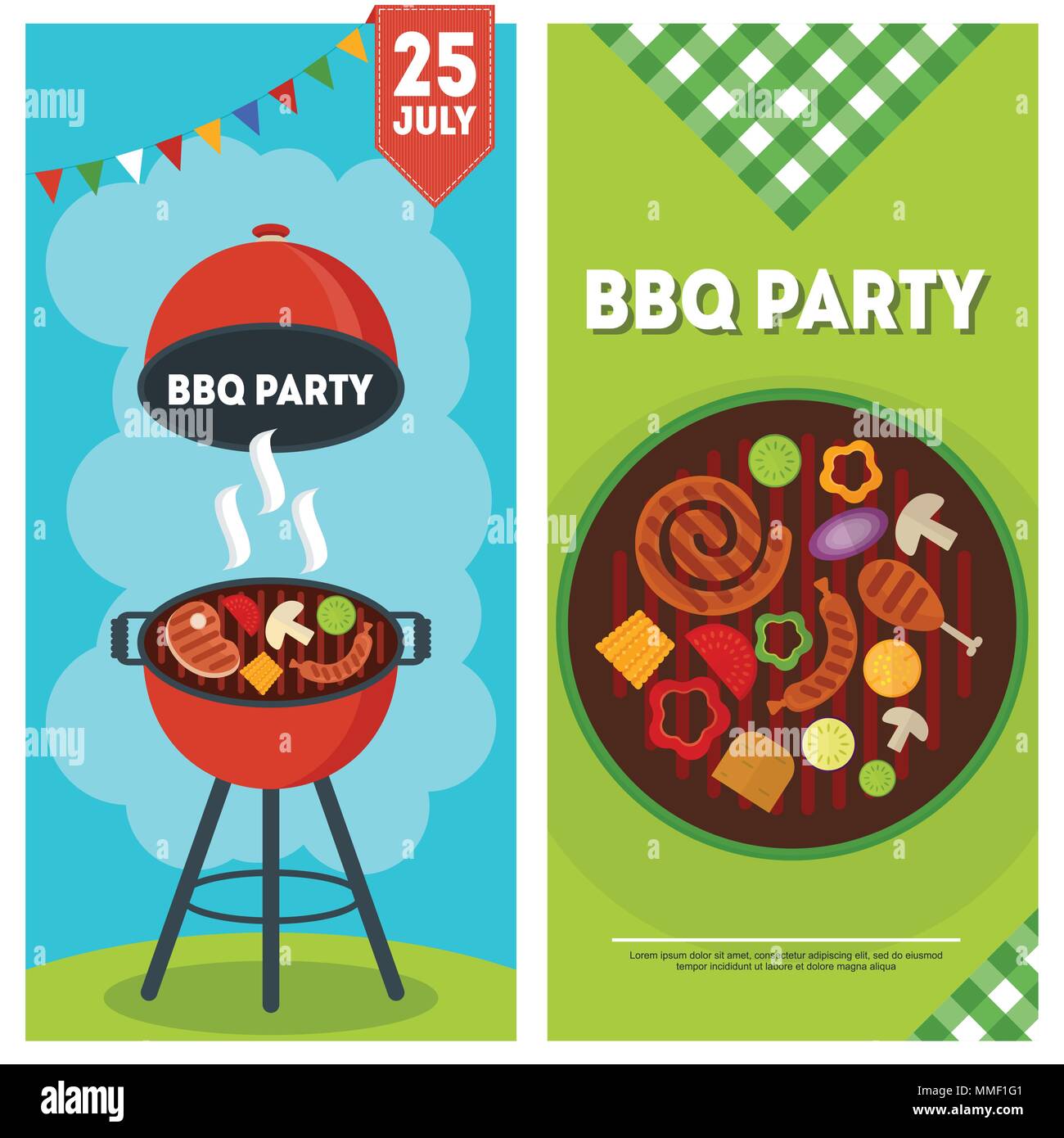BBQ party vertical banners Stock Vector Image & Art - Alamy