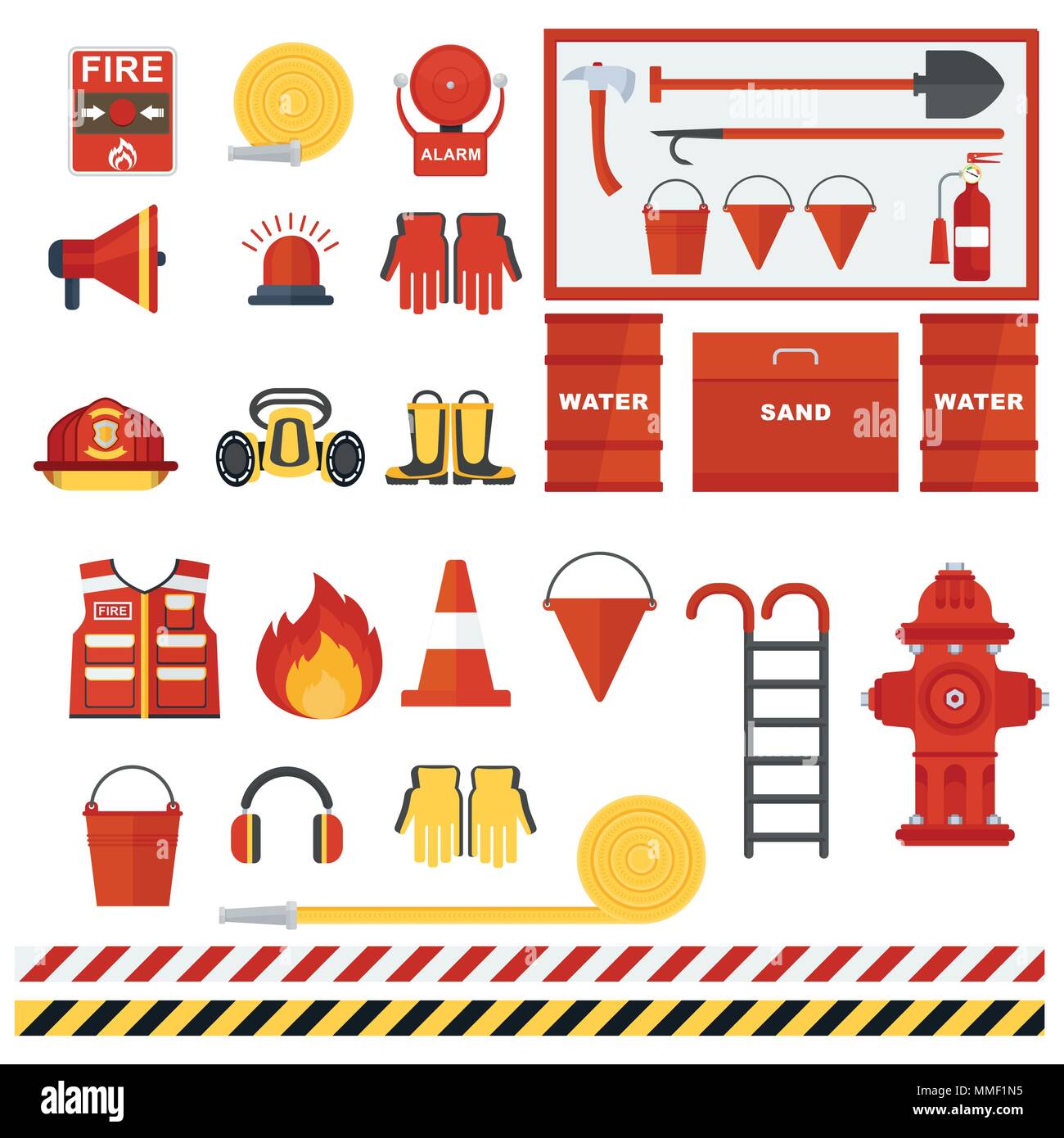Set of fire equipmen Stock Vector Image & Art - Alamy