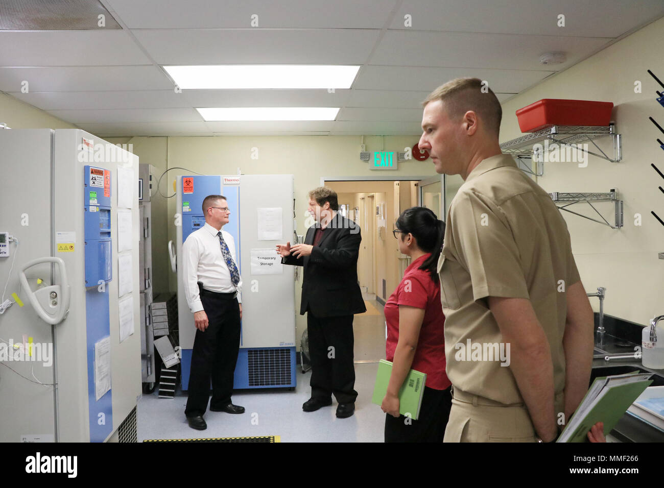 During a visit to Naval Health Research Center (NHRC), Sean Biggerstaff ...