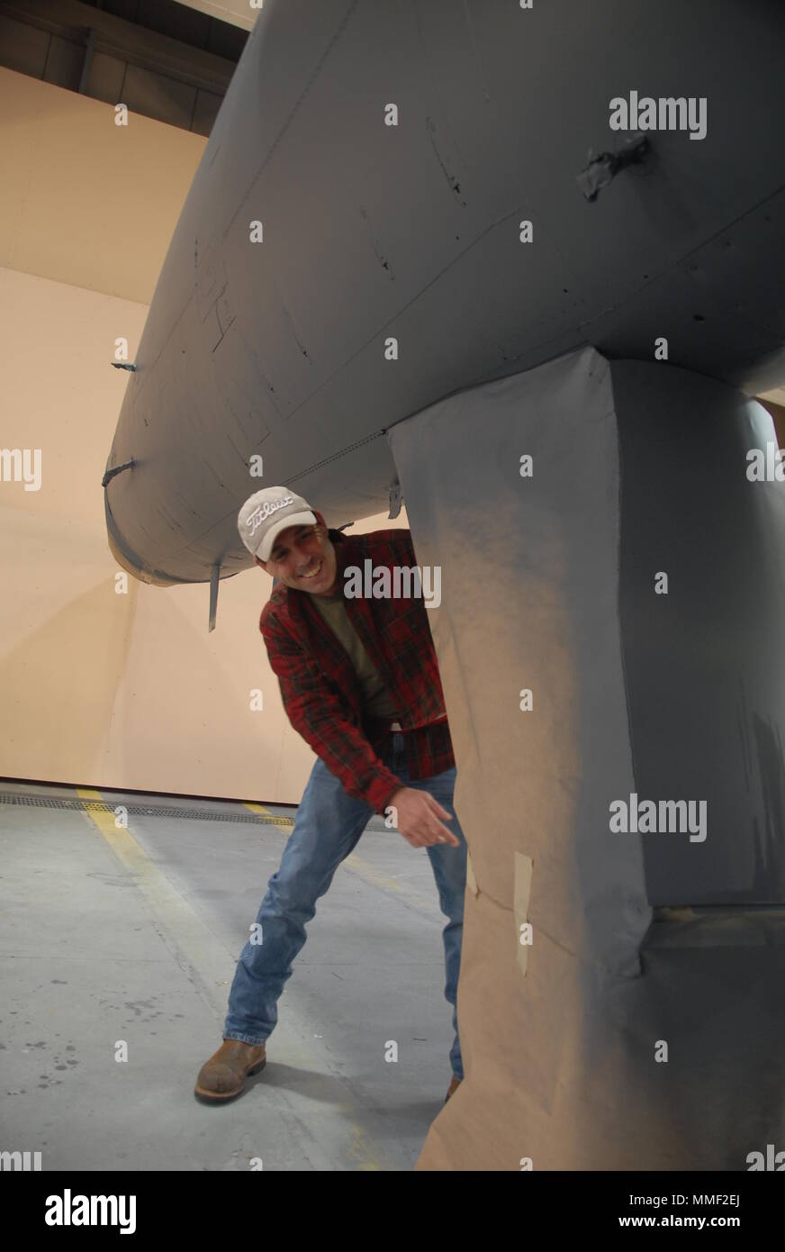 Thomas E. Dokey, 561st AMXS aircraft painter, explains how a fire ...