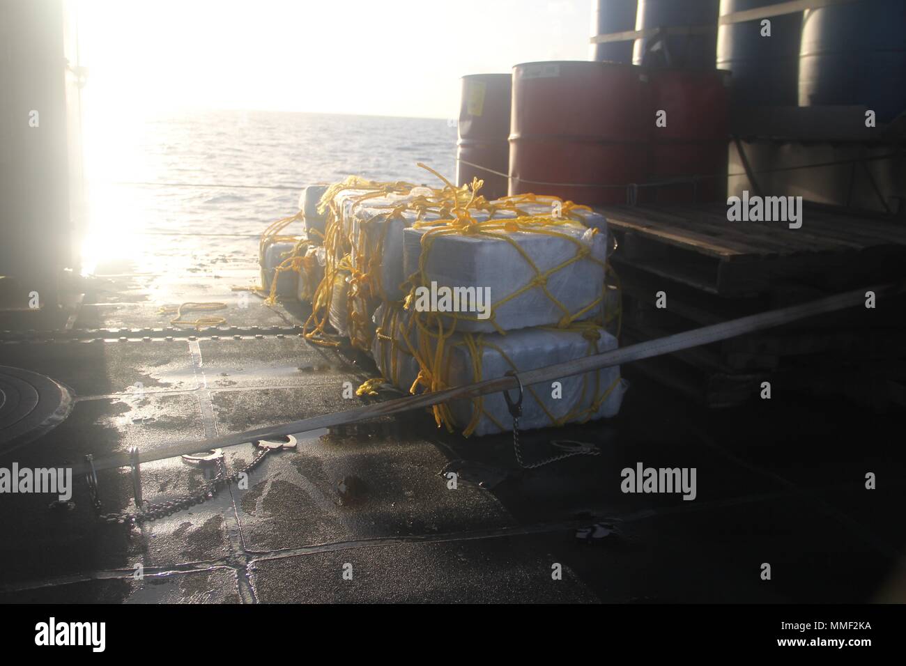 CARIBBEAN SEA (Oct. 29, 2017) – Personnel assigned to the Cyclone-class ...