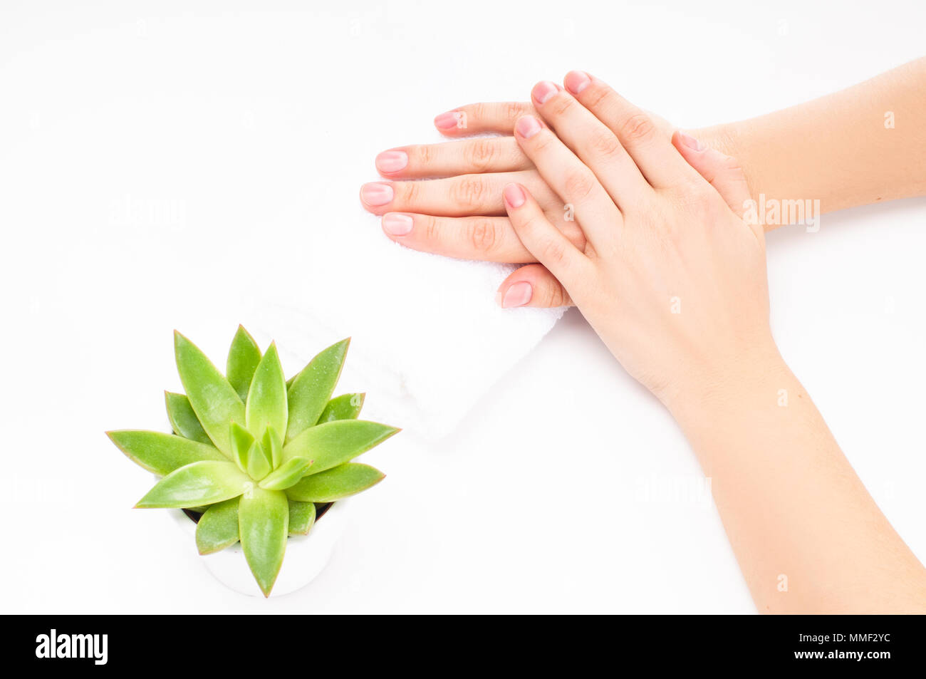 Beautiful woman's hands with perfect manicure. Spa and beauty salon ...