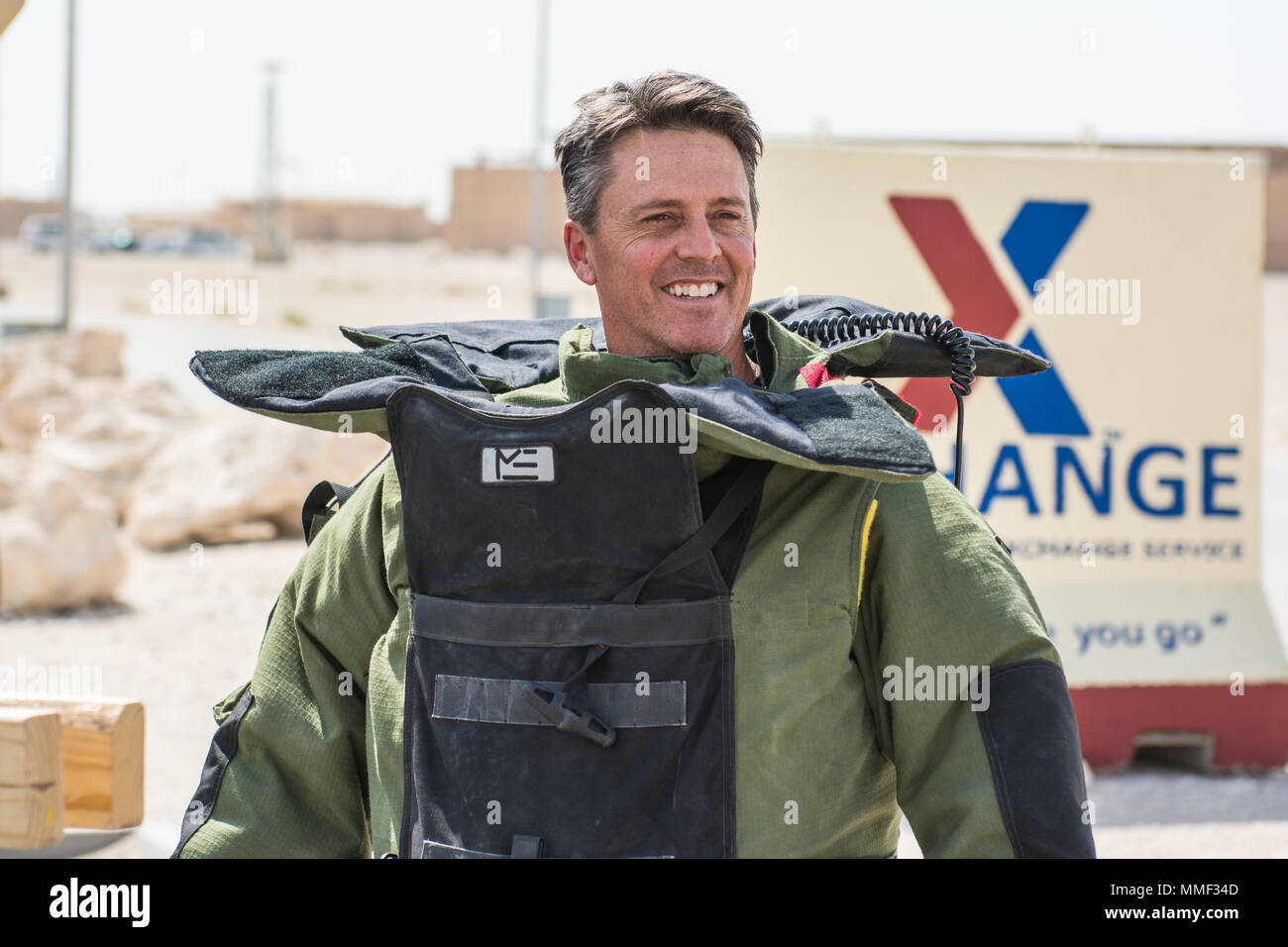 U.S. Air Force Brig. Gen. Jason R. Armagost, commander of the 379th Air Expeditionary Wing ...