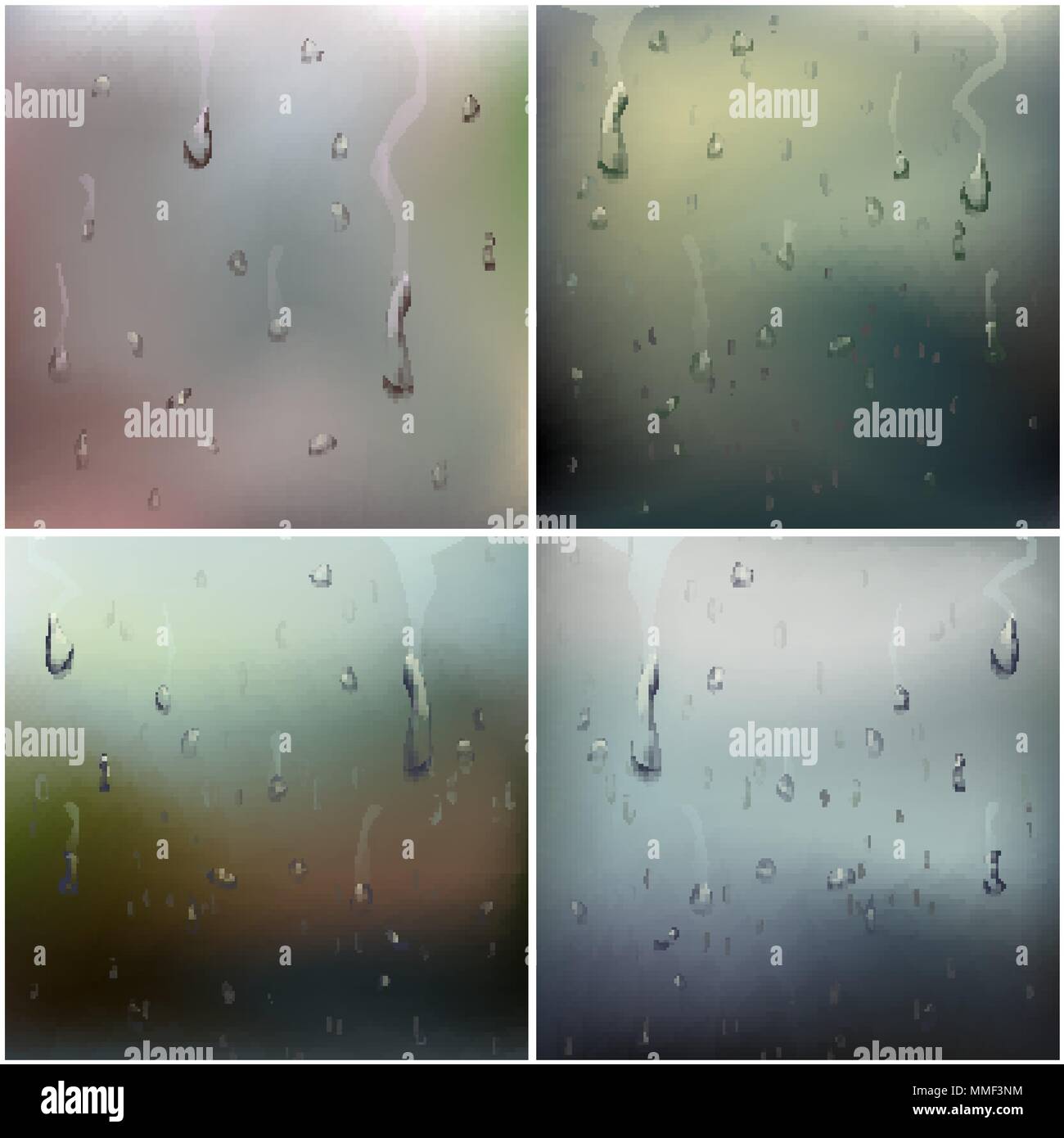 Wet Glass Set Vector. Water Drops. Pure Droplets Condensed. Clear Vapor ...