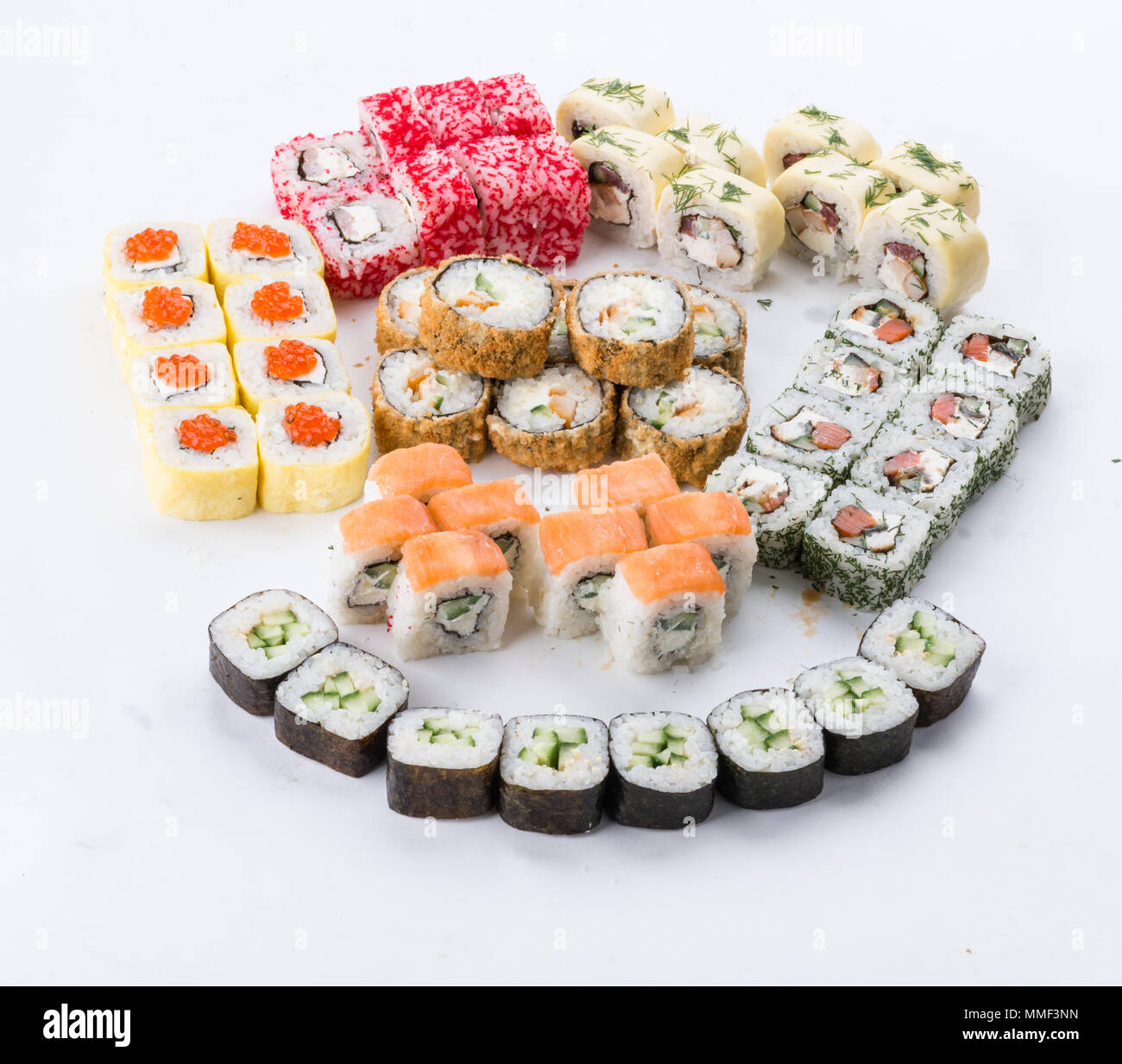 Japanese food restaurant, sushi maki gunkan roll plate or platter set ...