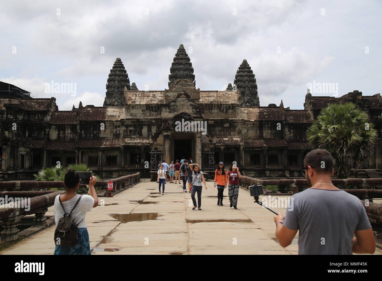 Ruins of Angkor Wat, ancient buddhist temple, in Cambodia Stock Photo ...