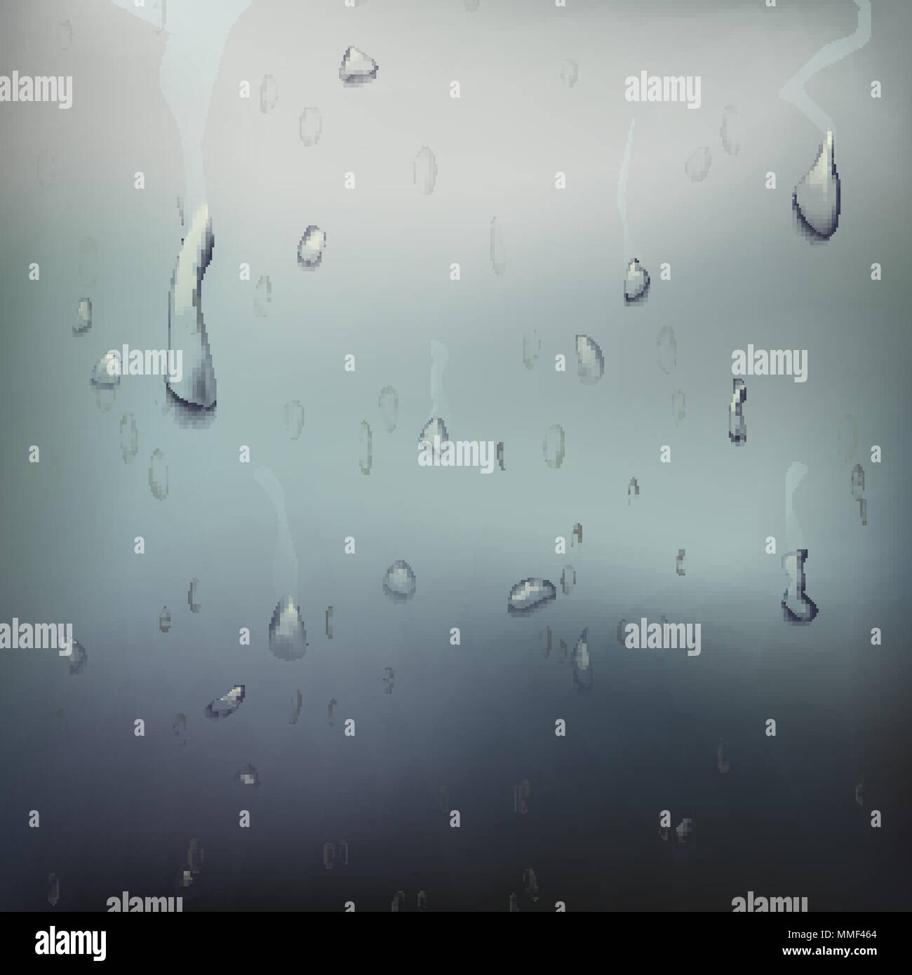 Wet Glass Vector. Drops On Window Glass. Wet Glass Surface. Realistic ...