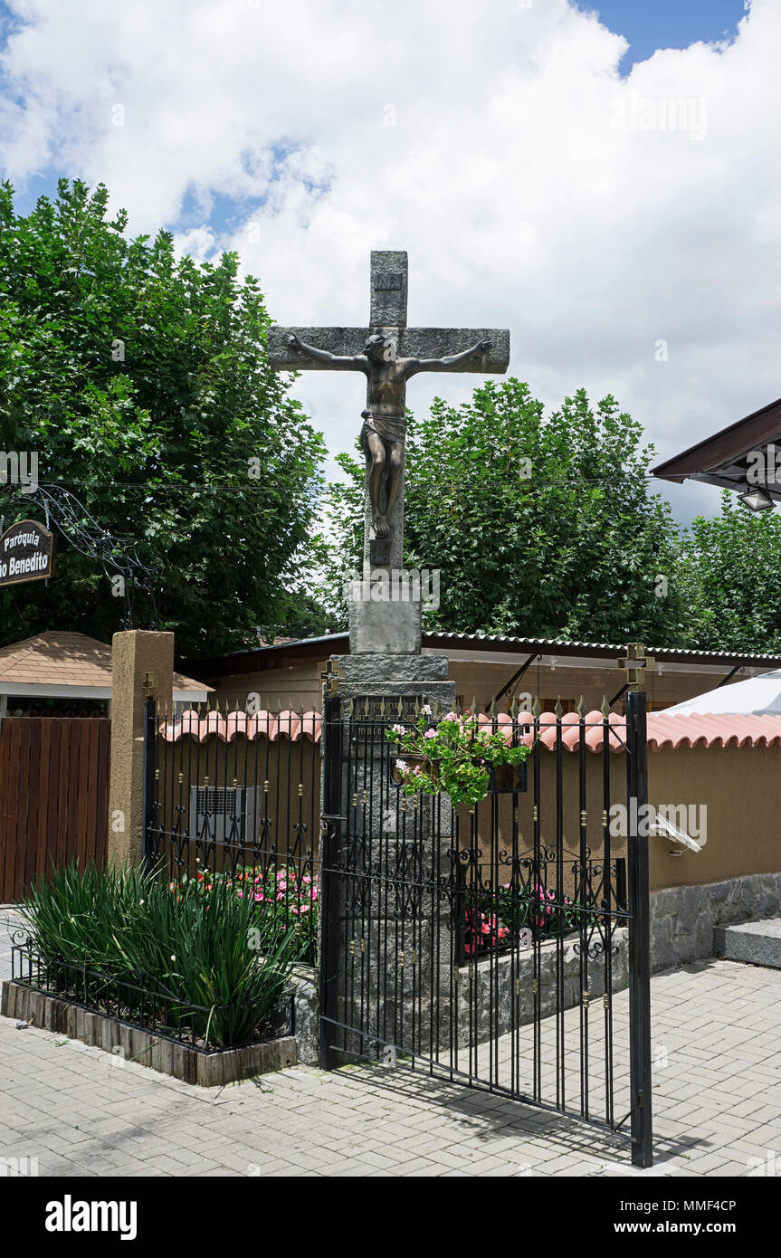 catholic church Brazil Christ crucifix gate Stock Photo - Alamy