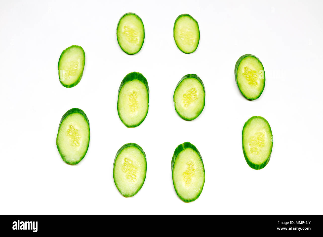 oval cucumber on the white background from the top Stock Photo - Alamy