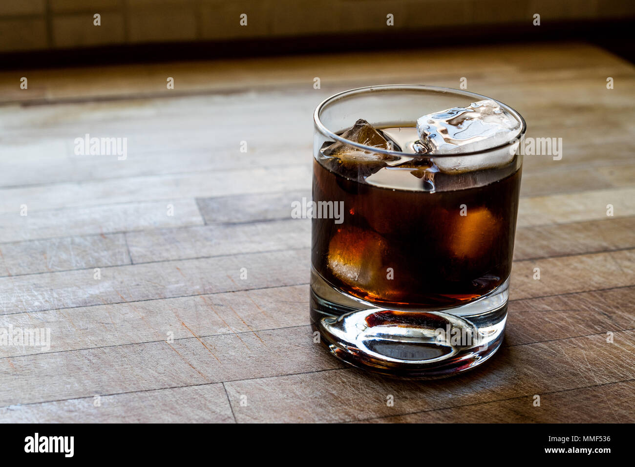 Black Russian Cocktail with vodka and coffee liquor. Beverage Concept ...