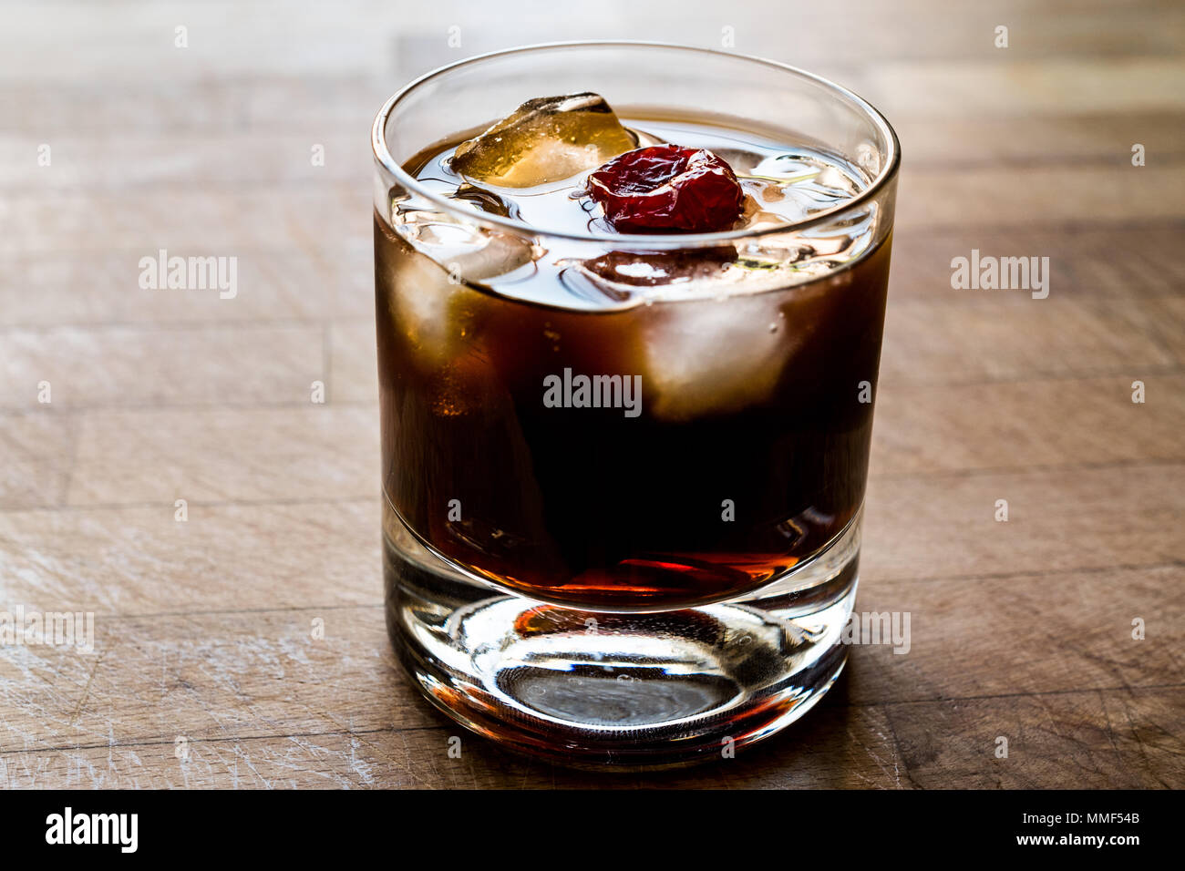 Black Russian Cocktail with vodka and coffee liquor. Beverage Concept ...