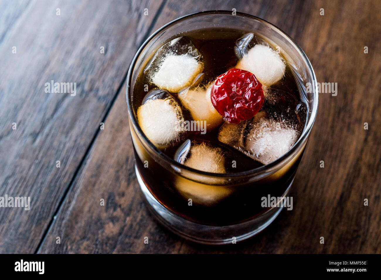 Black Russian Cocktail with vodka and coffee liquor. Beverage Concept ...