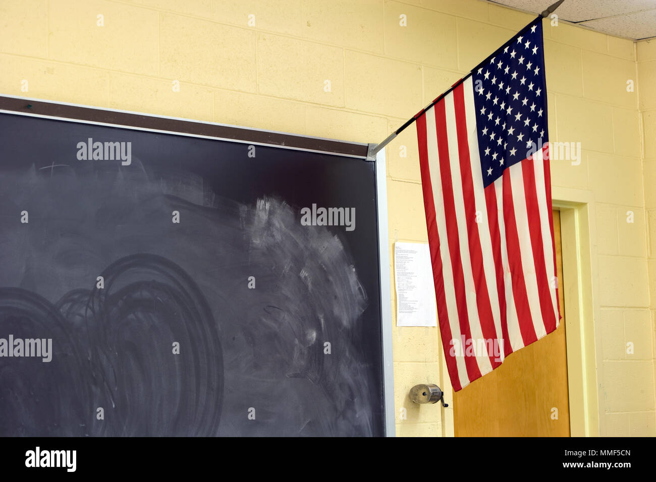 American flag hanging classroom hi-res stock photography and images - Alamy