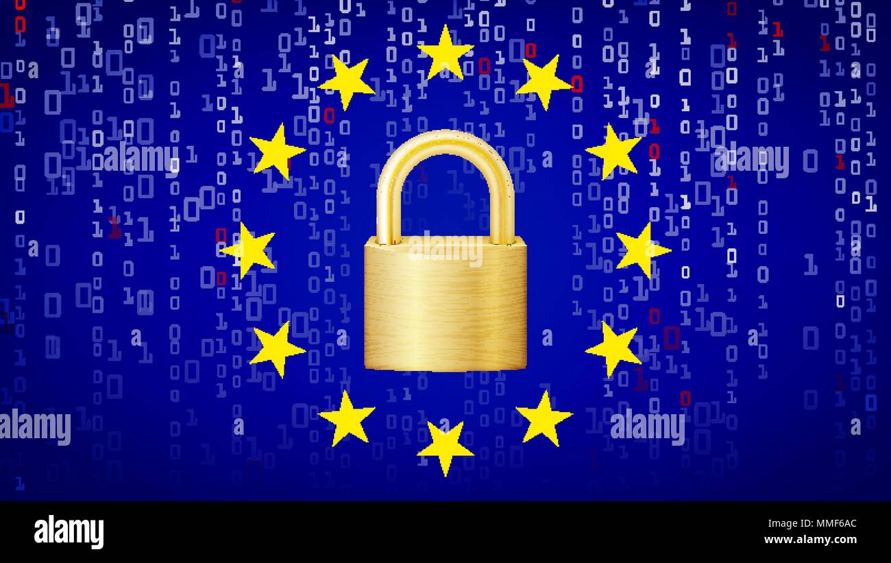 GDPR Background Vector. Padlock. Security Technology. General Data ...