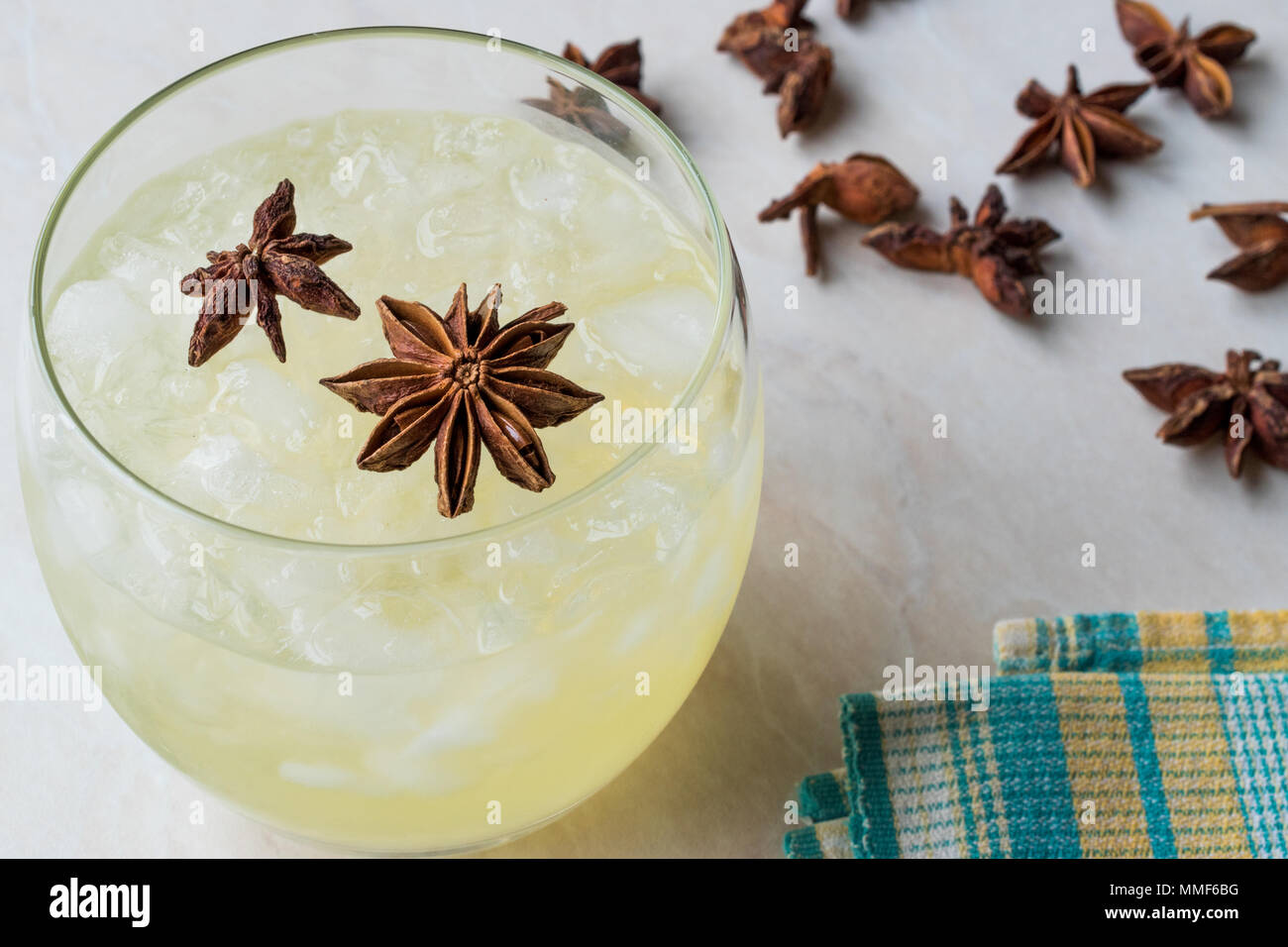 Cardamom Cocktail with Anise Star and Crushed Ice. Beverage Concept ...