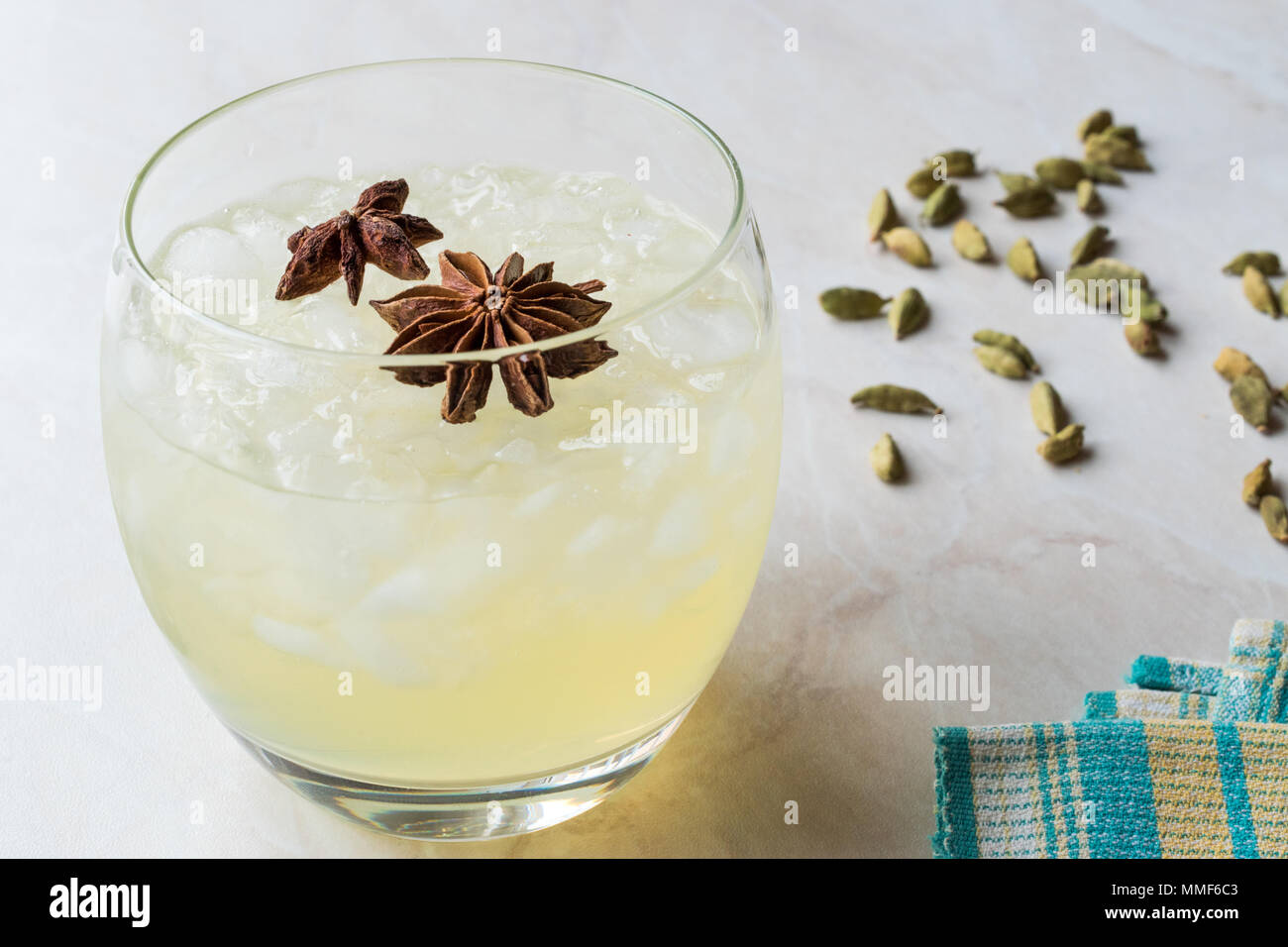 Cardamom Cocktail with Anise Star and Crushed Ice. Beverage Concept ...
