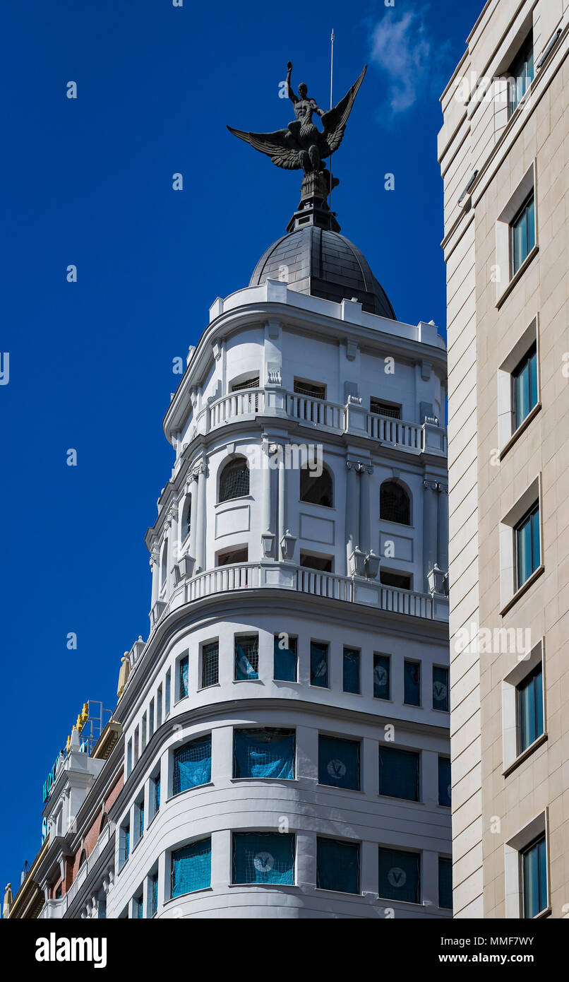 Elements of the architecture of Spain's capital city of Madrid Stock ...