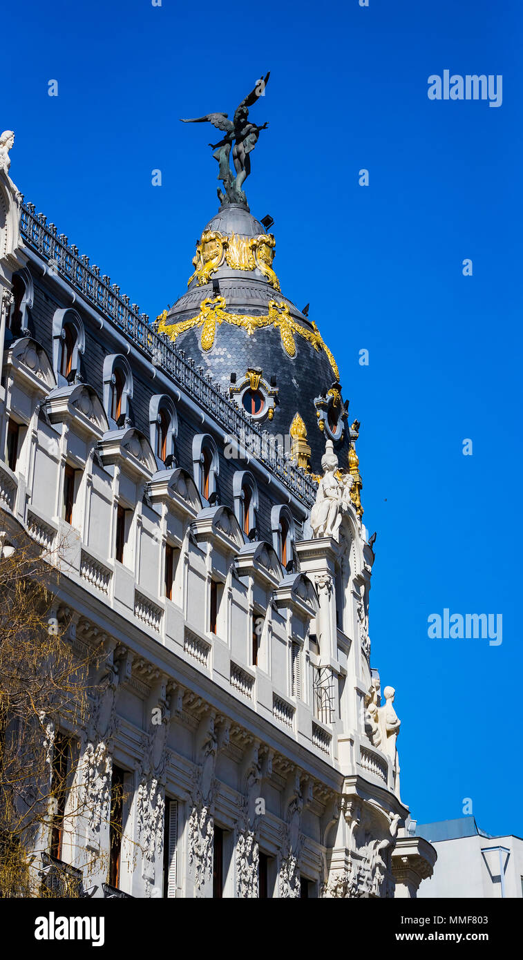 Elements of the architecture of Spain's capital city of Madrid Stock ...