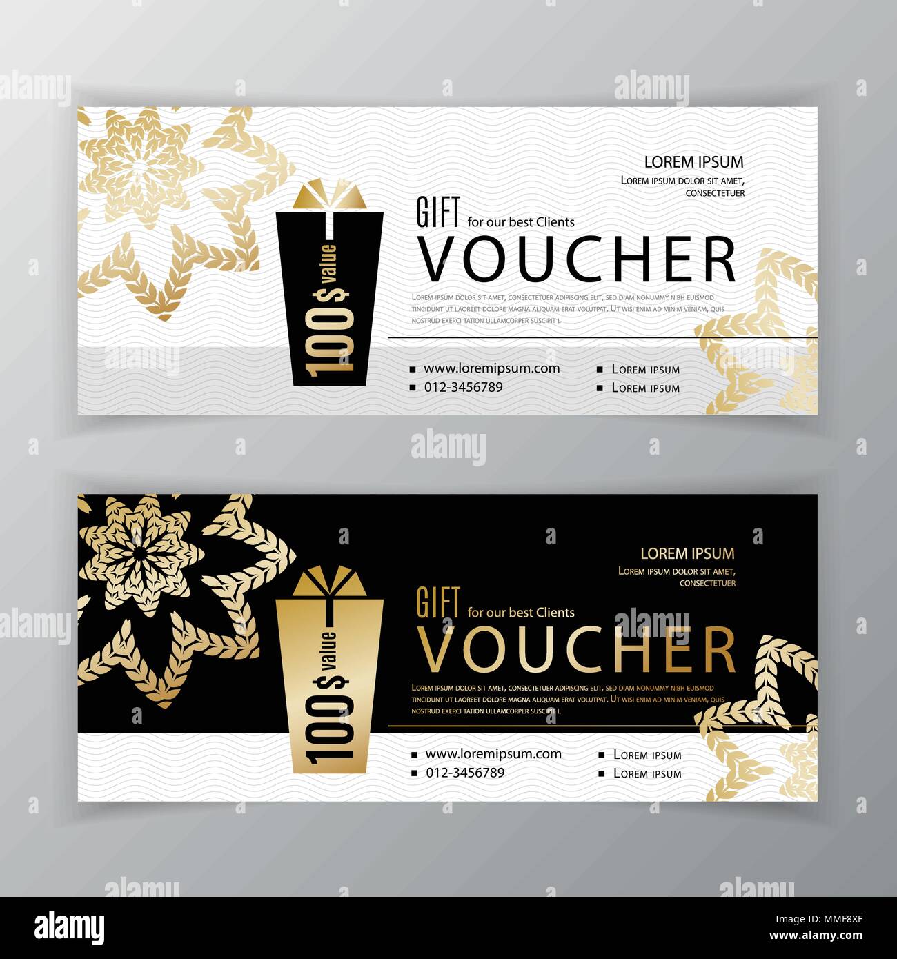 Vector gift voucher template. Universal flyer for business. Clean ...