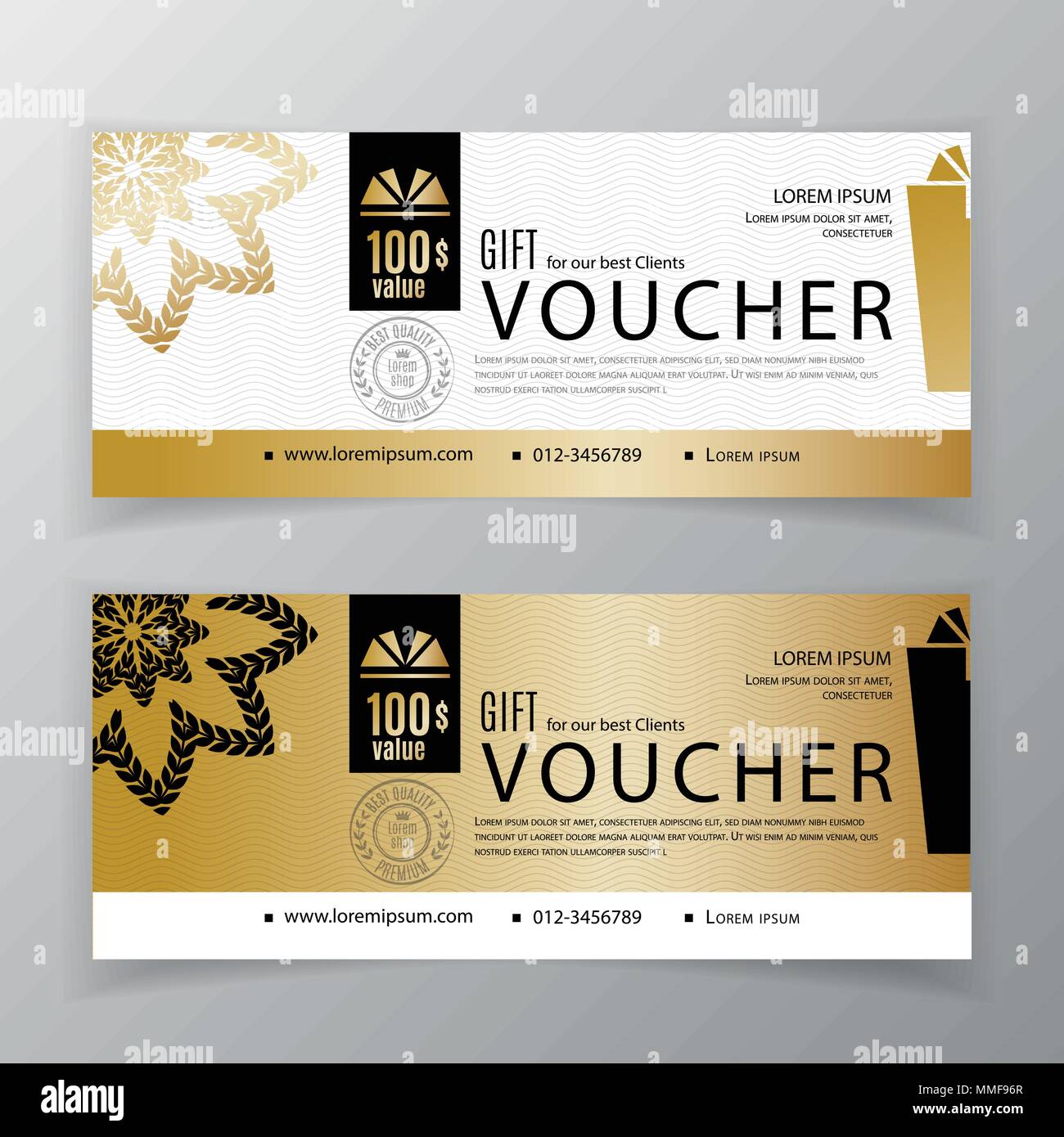 Vector gift voucher template. Universal flyer for business. Clean ...