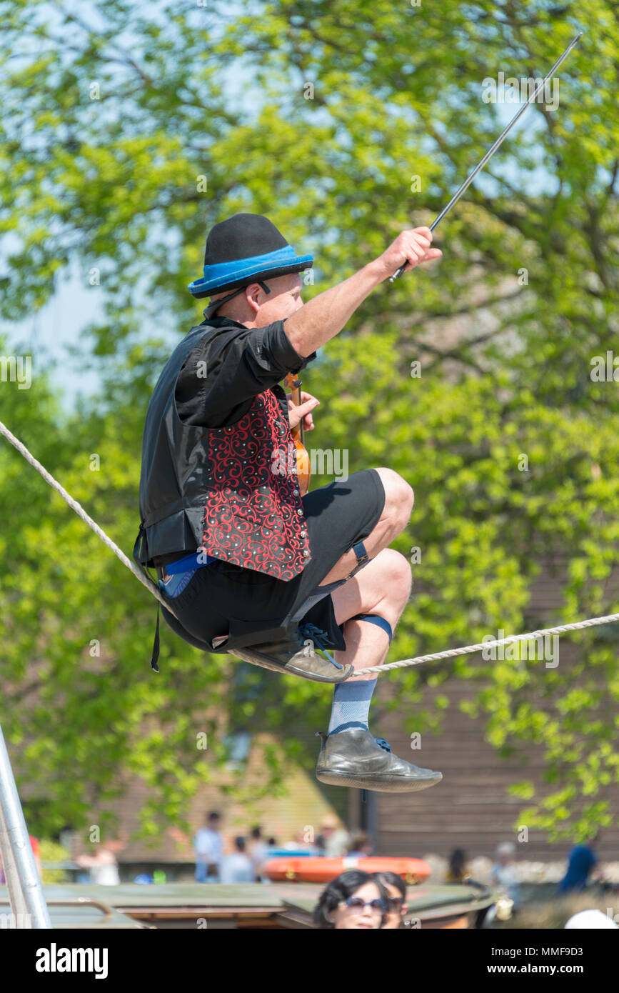 Stratford upon Avon Warwickshire England May 7th 2018 Street performer ...