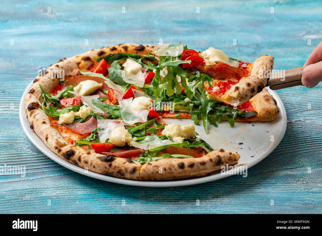 Hot pizza slice melting cheese hi-res stock photography and images - Alamy