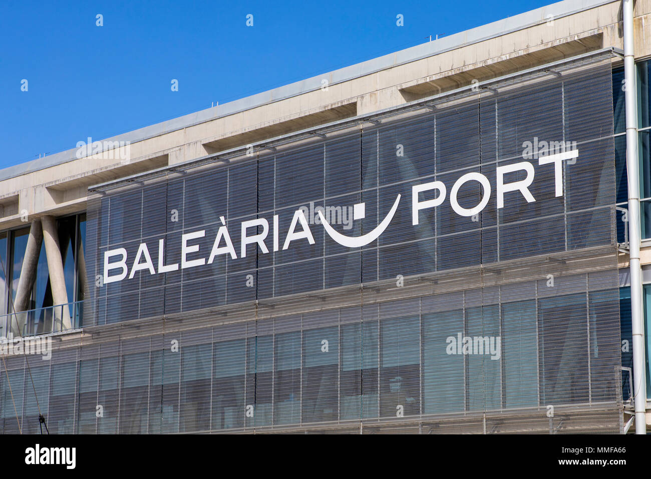 DENIA, SPAIN - APRIL 12TH 2018: A view of the magnificent Balearia Port ...