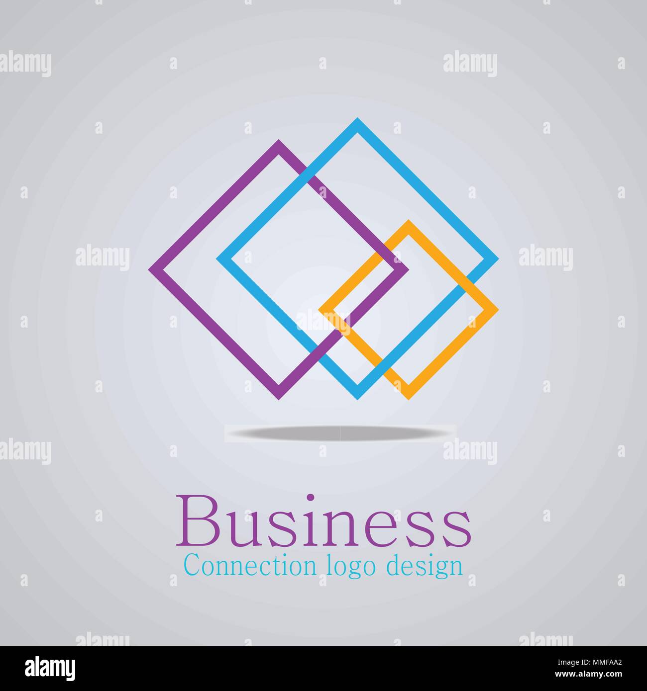 Business connecting logo, square logo design, vector icons Stock Vector ...