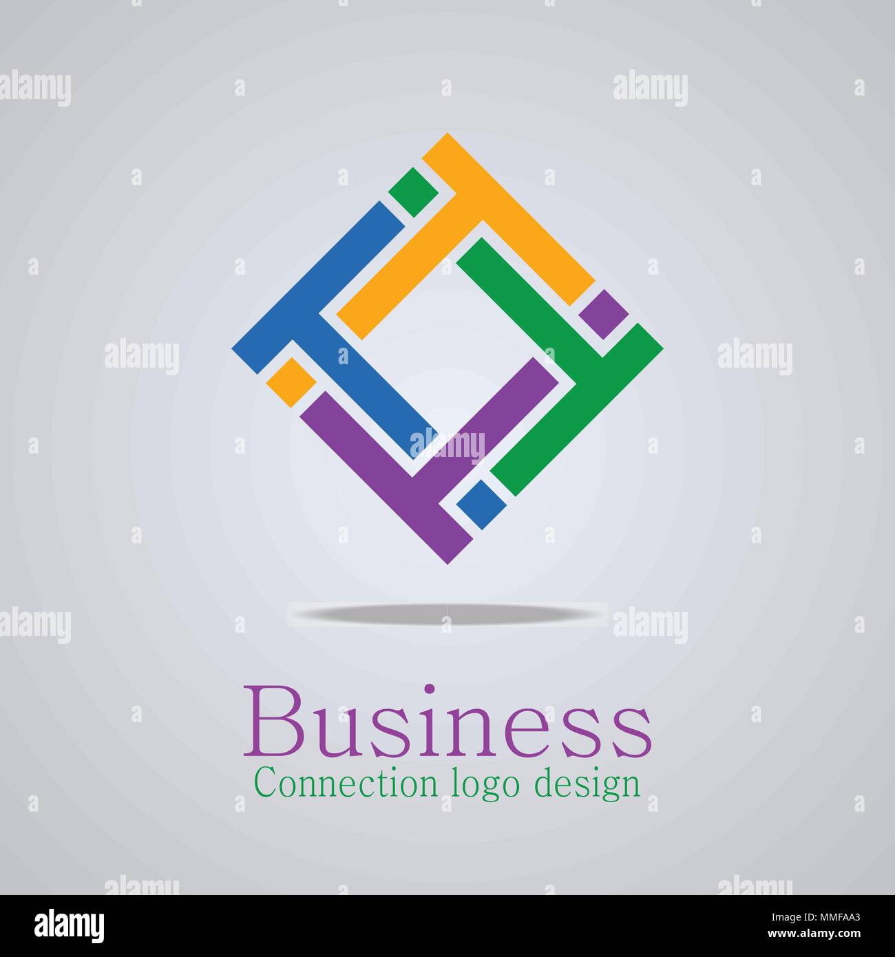Business connecting logo, square logo design., vector icons Stock ...