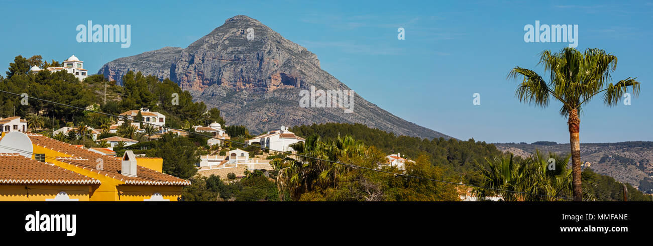 A view of the magnificent Mount Montgo, located in Javea in Spain. It ...