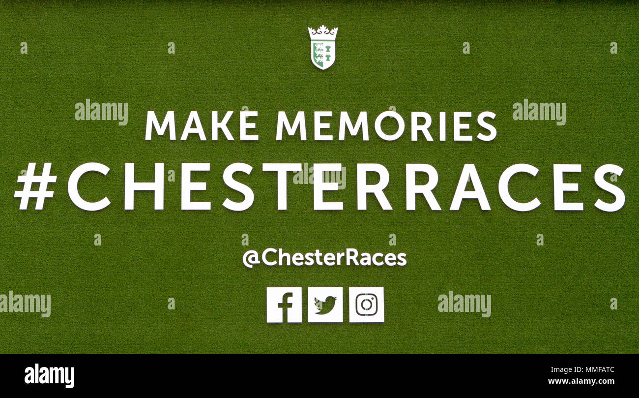Chester races sign on artificial grass signboard Stock Photo - Alamy